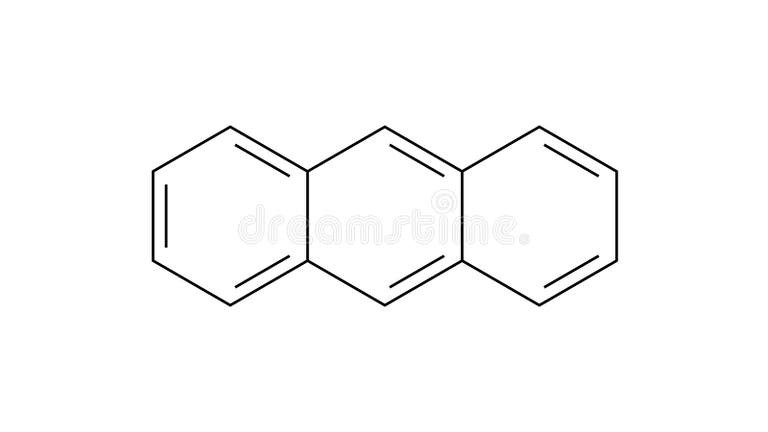 Anthracene Molecule, Structural Chemical Formula, Ball-and-stick Model ...