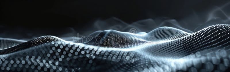 Anthracite Net Grid Waving Waves Texture on Black Background - Abstract ...