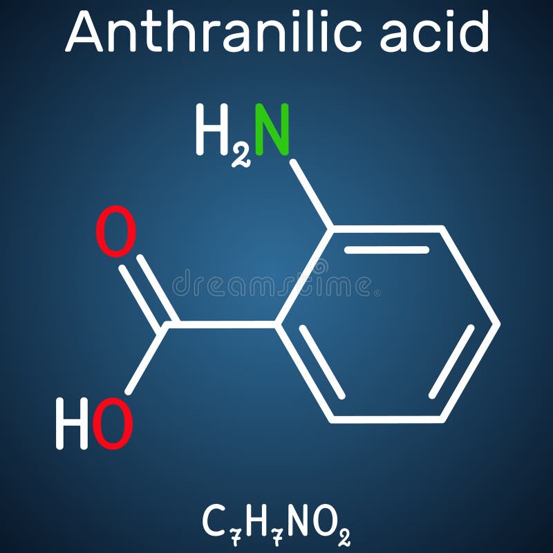 Anthranilic Acid Molecule. it is Aminobenzoic Aromatic Acid. Structural ...