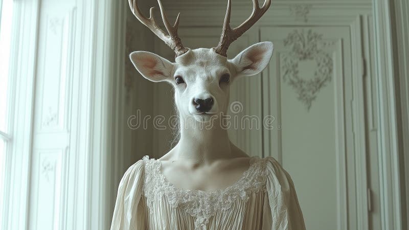 Anthropomorphic Deer in Elegant Settings Stock Illustration ...