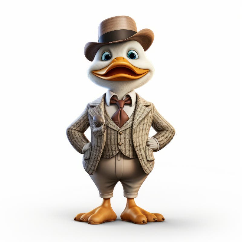 Anthropomorphic Duck in Suit: Detailed Maya Rendered Character Design ...