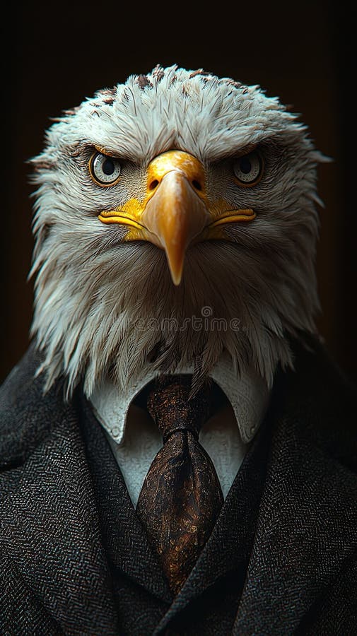 Anthropomorphic Eagle in a Suit, Exuding Strength and Dignity Stock ...
