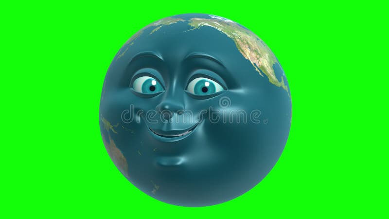 Cartoon Anthropomorphic Earth in Curved Space Stock Footage - Video of ...