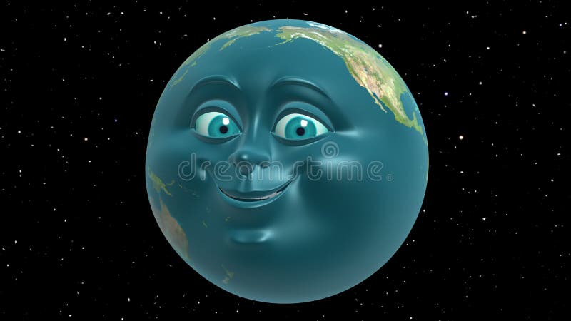 Anthropomorphic Earth on Green Screen, Seamless Loop. 3D Animation in ...