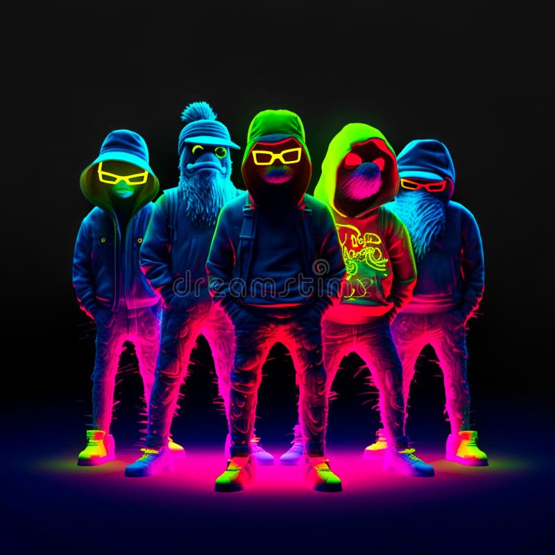Anthropomorphic Glow in the Dark Neon Vibrant Color, Generative AI ...