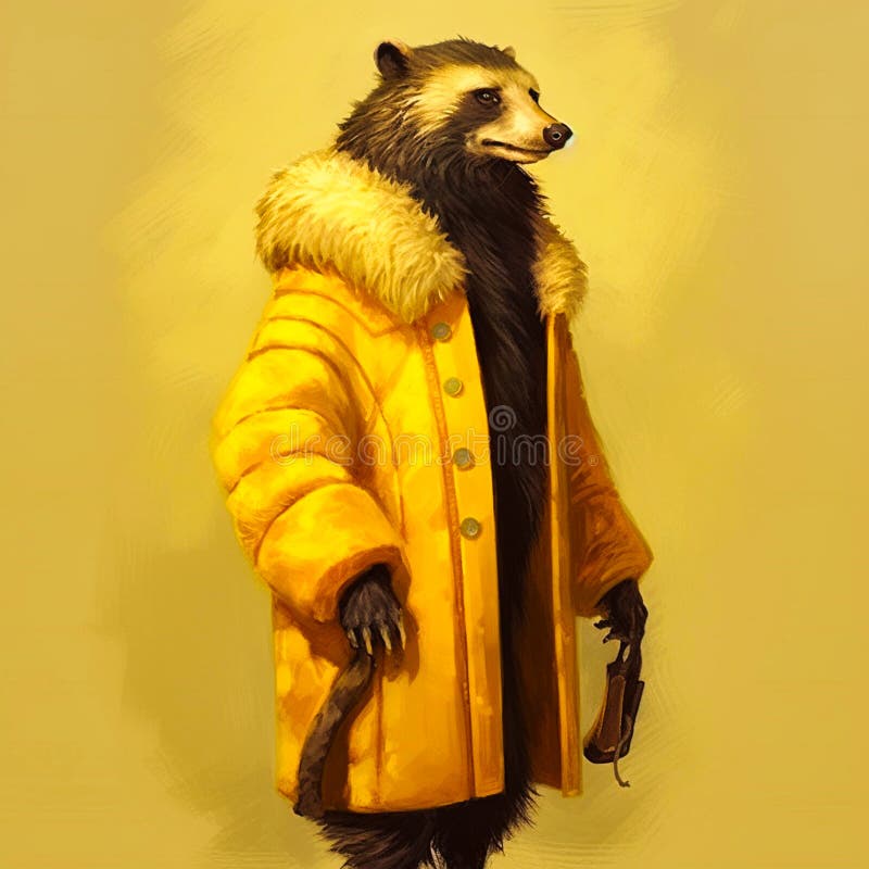 Anthropomorphic Honey Badger Wearing a Human Fur, Generative AI Stock ...