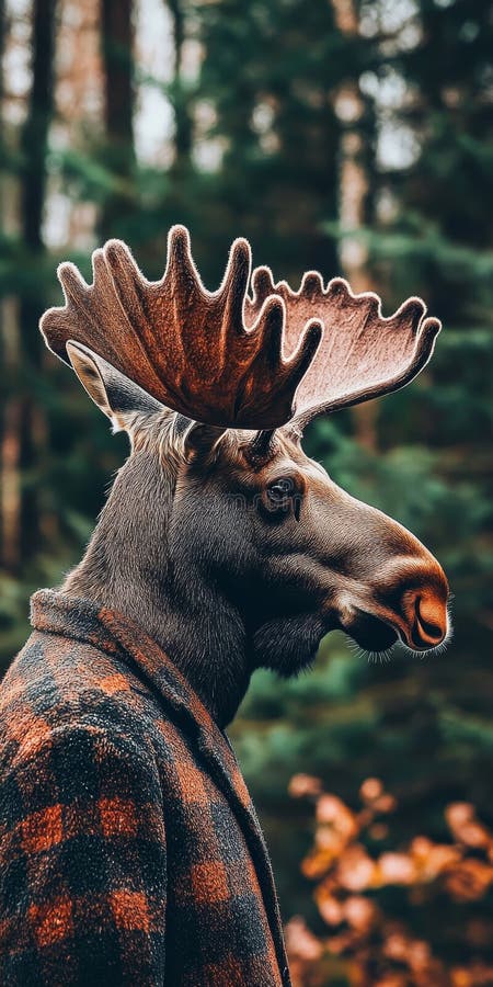 Anthropomorphic Moose in Suit, Blending Animal and Human Traits ...