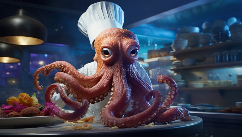 Anthropomorphic Octopus Stock Illustrations – 103 Anthropomorphic ...