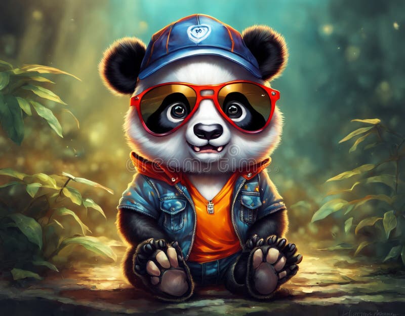 Anthropomorphic Panda. Generated by AI. Stock Illustration ...