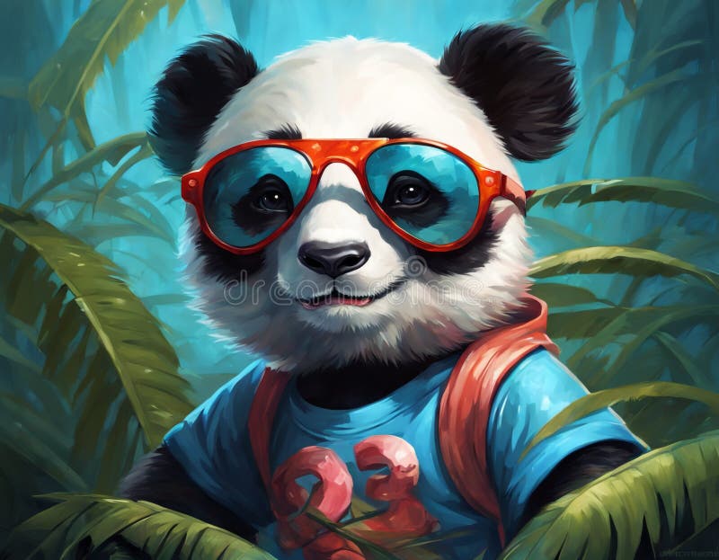 Anthropomorphic Panda. Generated by AI. Stock Illustration ...