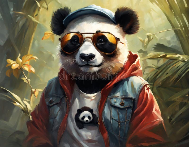 Anthropomorphic Panda. Generated by AI. Stock Illustration ...