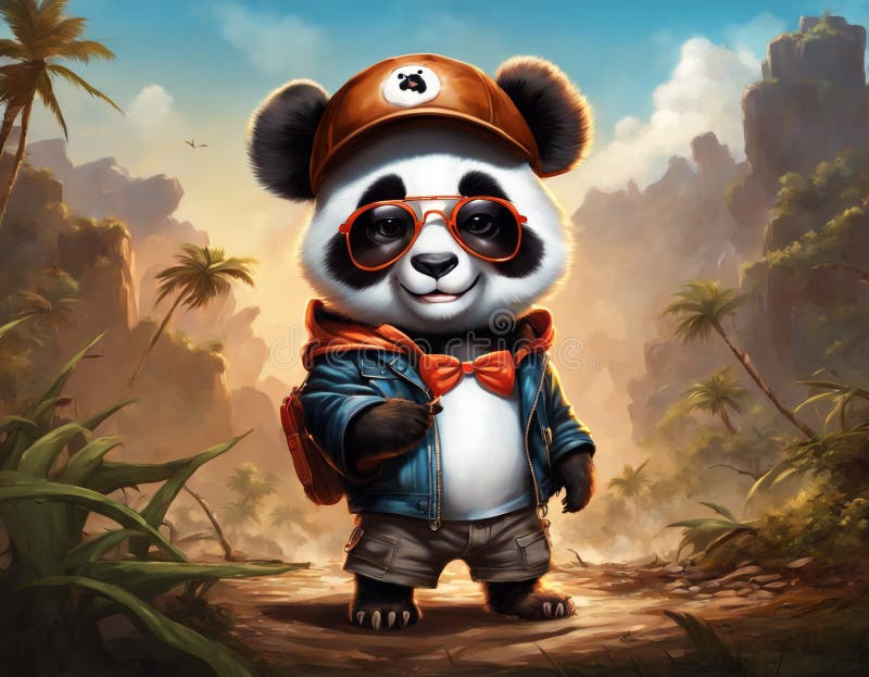 Anthropomorphic Panda. Generated by AI. Stock Illustration ...