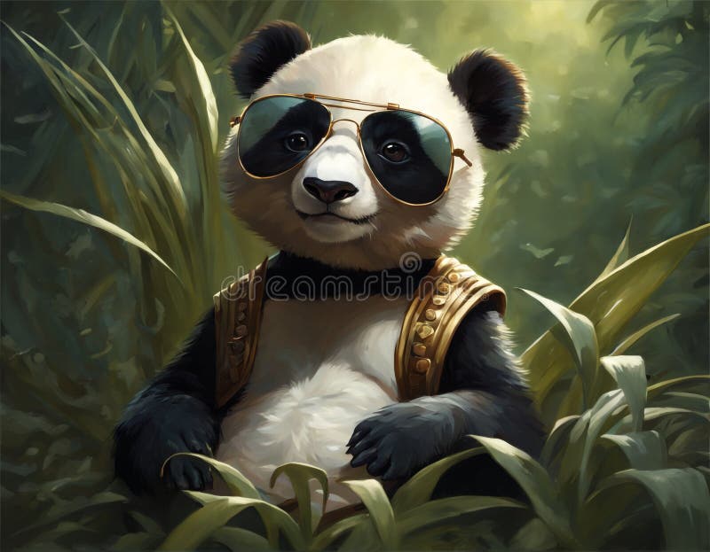 Anthropomorphic Panda. Generated by AI. Stock Illustration ...