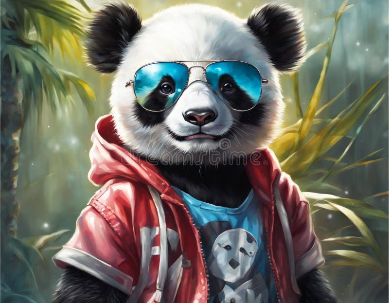 Anthropomorphic Panda. Generated by AI. Stock Illustration ...