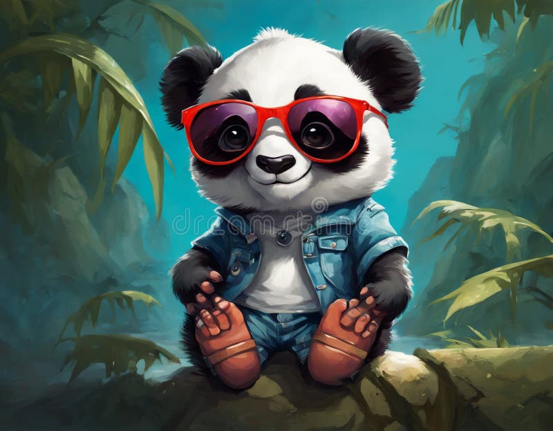 Anthropomorphic Panda. Generated by AI. Stock Illustration ...