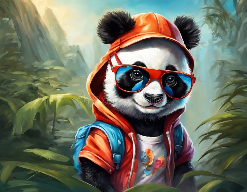 Anthropomorphic Panda. Generated by AI. Stock Illustration ...