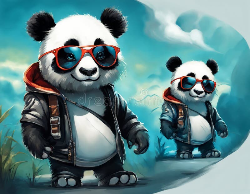 Anthropomorphic Panda. Generated by AI. Stock Illustration ...