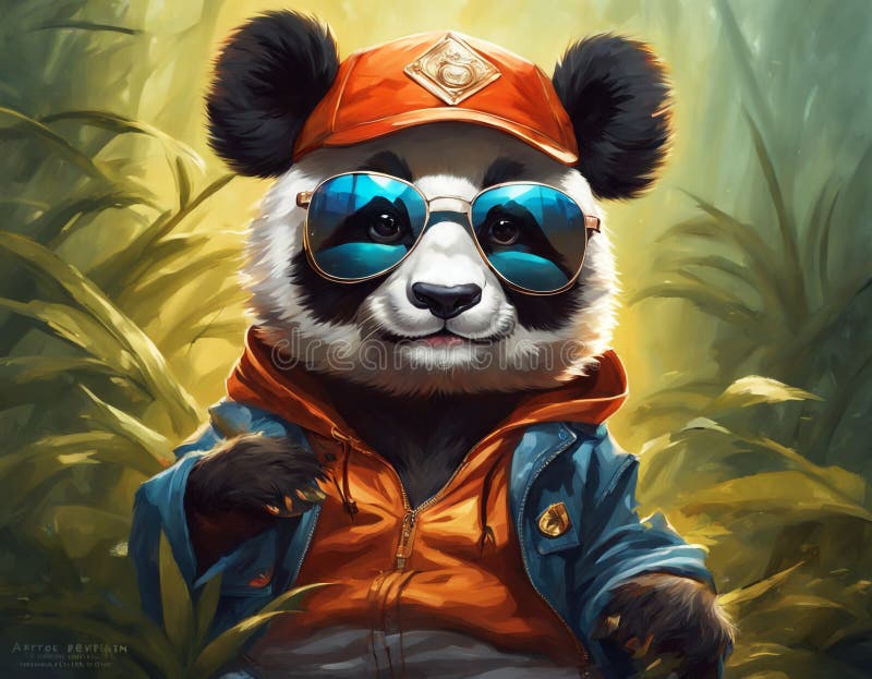 Anthropomorphic Panda. Generated by AI. Stock Illustration ...
