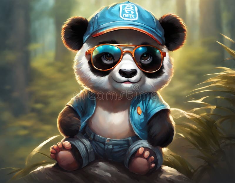 Anthropomorphic Panda. Generated by AI. Stock Illustration ...