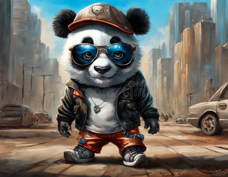 Anthropomorphic Panda. Generated by AI. Stock Illustration ...