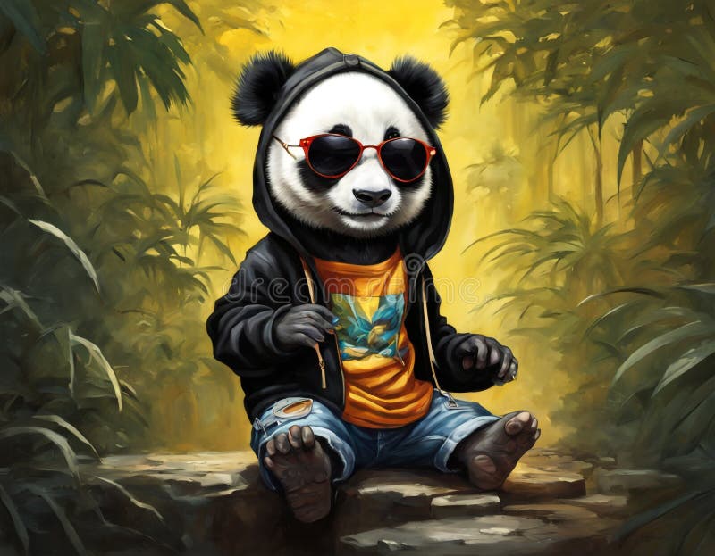 Anthropomorphic Panda. Generated by AI. Stock Illustration ...