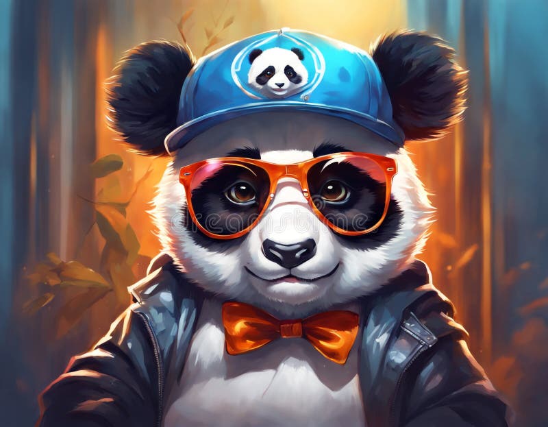 Anthropomorphic Panda. Generated by AI. Stock Illustration ...