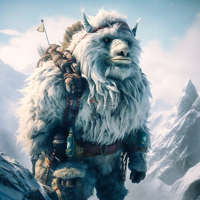 Anthropomorphic Portrait a Mini Yeti Mount Everest, Generative AI Stock ...