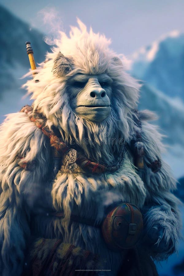 Anthropomorphic Portrait a Mini Yeti Mount Everest, Generative AI Stock ...