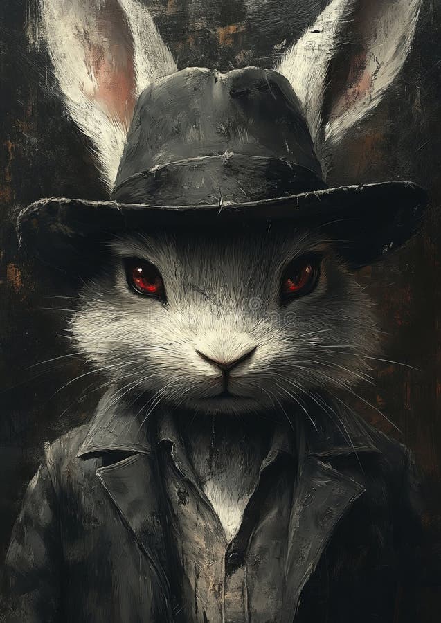 Anthropomorphic Rabbit with Red Eyes, Stock Illustration - Illustration ...