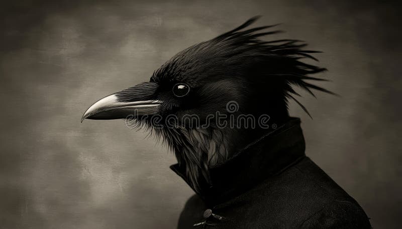Anthropomorphic Raven in Profile a Study of Animal and Human Traits ...