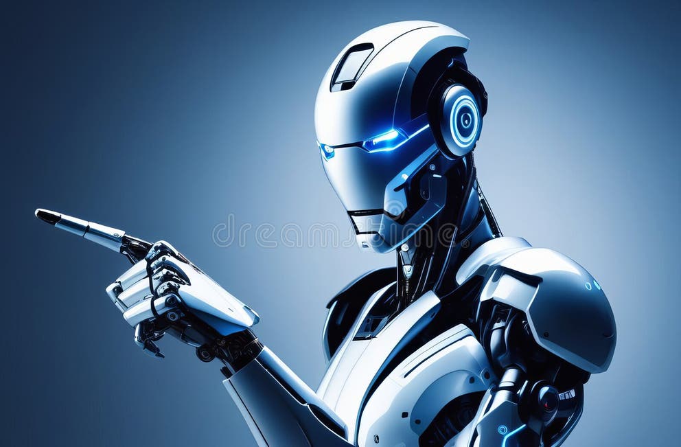 An Anthropomorphic Robot Hand Points with Its Index Finger. AI ...