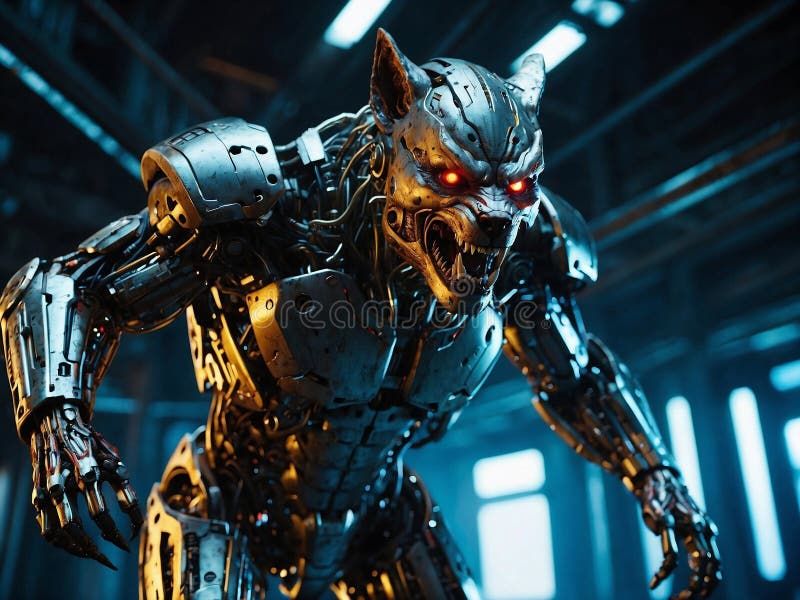 The Fiend of a Futuristic Hell Stock Illustration - Illustration of ...