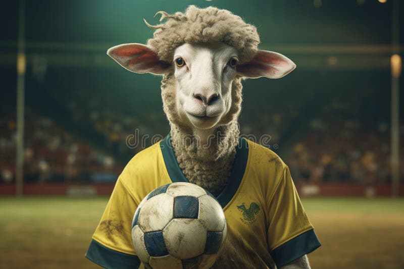 Anthropomorphic Sheep Soccer Player. Generative Ai Stock Illustration ...