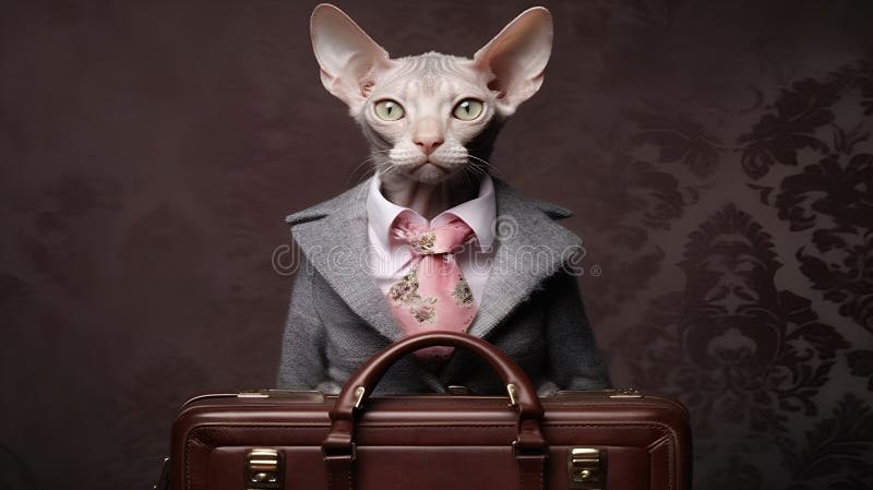 The Anthropomorphic Sphinx is Dressed in a Suit. Realistic Illustration ...