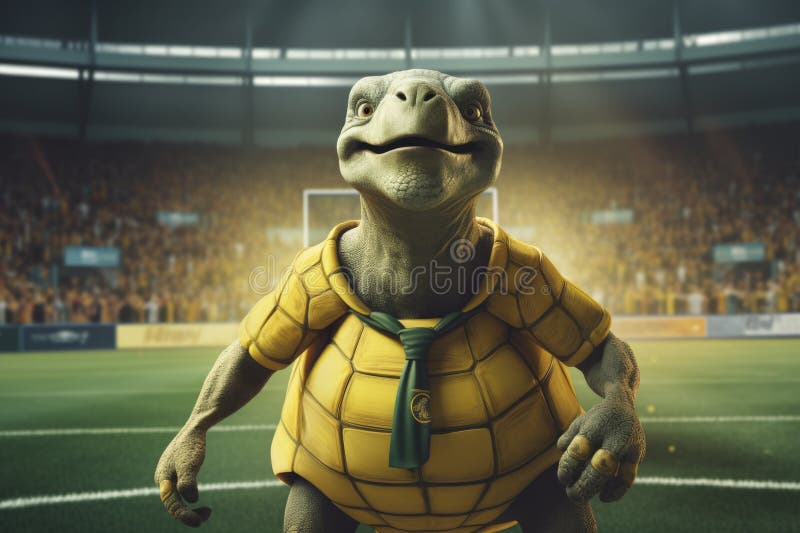 Anthropomorphic Turtle Female Soccer Player. Generative Ai Stock ...