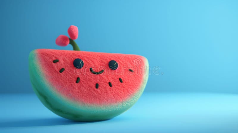 Anthropomorphic Watermelon Slice with a Joyful Expression. Generative ...