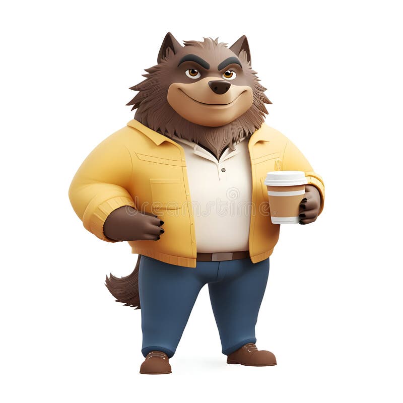 Stylish Anthropomorphic Wolf Character Stock Illustrations – 206 ...