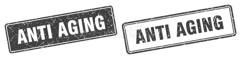Anti Aging Stamp Set. Anti Aging Square Grunge Sign Stock Vector ...