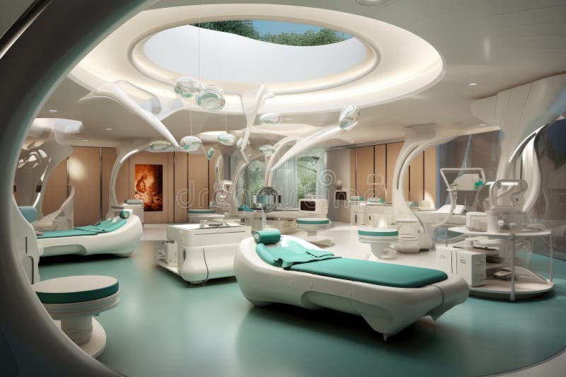 Anti-aging Therapy Lab with Futuristic Design Stock Illustration ...