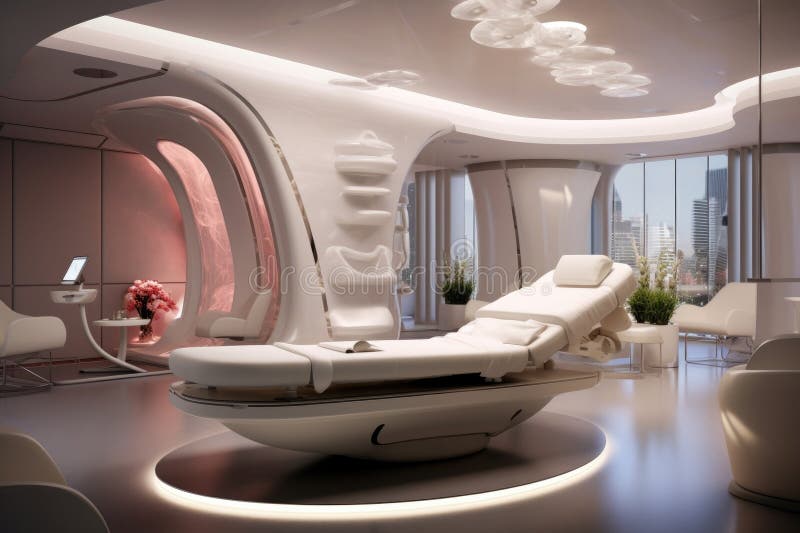 Anti-aging Therapy Lab with Futuristic Design Stock Illustration ...