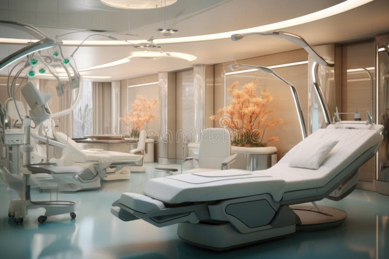 Anti-aging Therapy Lab with Futuristic Design Stock Illustration ...