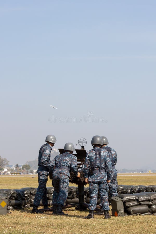 Anti Aircraft Fire Heavy Machine Gun Stock Image - Image of force ...