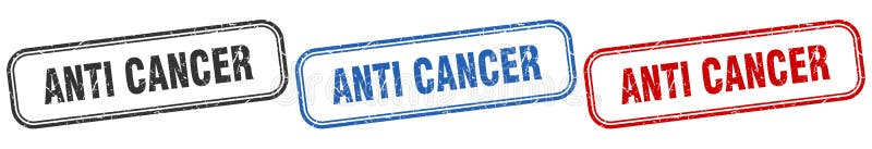 Anti Cancer Square Isolated Sign Set. Anti Cancer Stamp Stock Vector ...