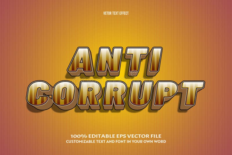 Anti Corrupt Editable Text Effect 3 Dimension Emboss Comic Style Stock ...