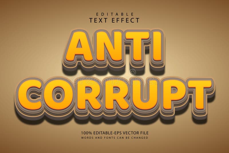 Anti Corrupt Editable Text Effect 3 Dimension Emboss Modern Style Stock ...