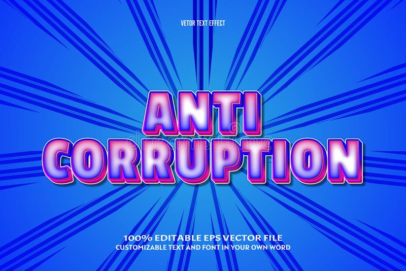 Anti Corruption Day Editable Text Effect 3 Dimension Emboss Comic Style ...