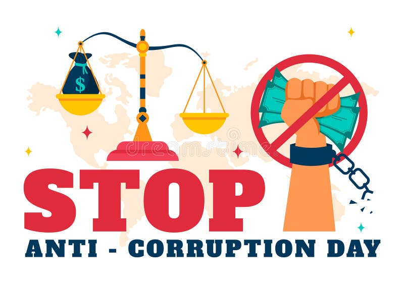 Anti Corruption Day Vector Illustration Featuring a Stop Giving Money ...