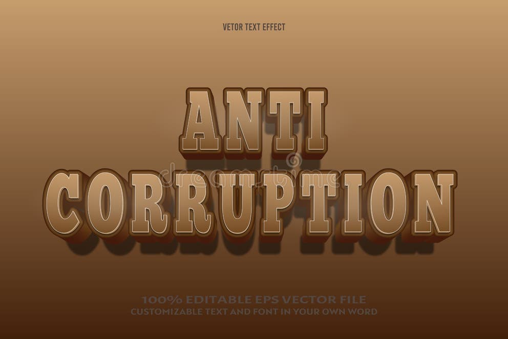 Anti Corruption Editable Text Effect 3 Dimension Emboss Comic Style ...