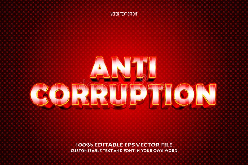 Anti Corruption Editable Text Effect 3 Dimension Emboss Comic Style ...