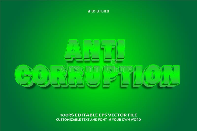 Anti Corruption Editable Text Effect 3 Dimension Emboss Modern Style ...